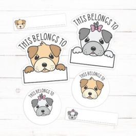 Puppy Dog Name Label Printable|416656