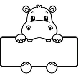 Hippo Name Tag