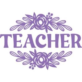 teacher in floral frame