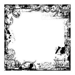 Roma Grunge Filigree Print and Cut Frame