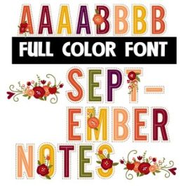 September Notes Color Font