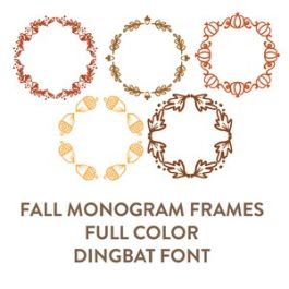 fall monogram frames full color dingbat font