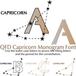 QFD Capricorn Zodiac Monogram Font
