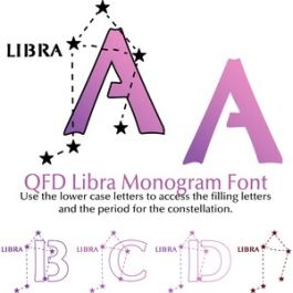 QFD Libra Zodiac Monogram Font