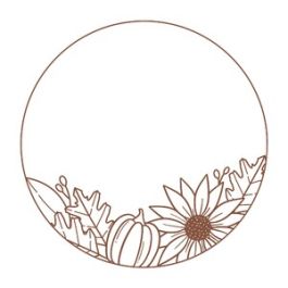 Fall Pumpkin and Sunflower Circle Frame