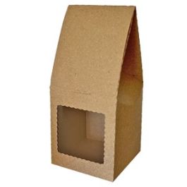 Stand Up Tuck In Box with Scallop Square Window|419167