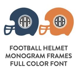 football helmet frames full color monogram font