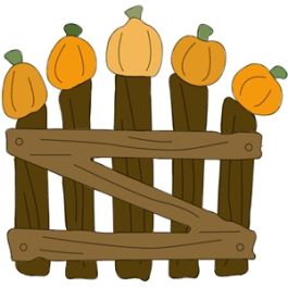 5 little pumpkins sitting on a gate|4203