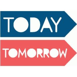 today & tomorrow word arrows