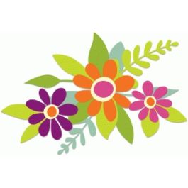 three color flower flourish