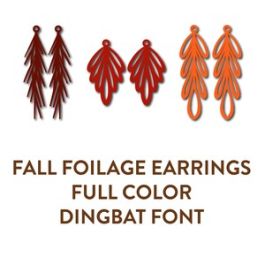 fall foliage earrings full color dingbat font