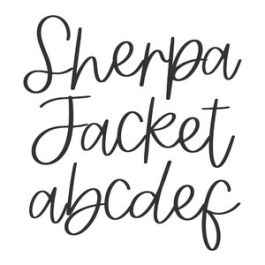 BFC Sherpa Jacket Skinny Brush Script Font