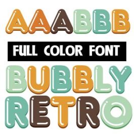 Bubbly Retro Color Font|424535