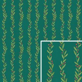 Holiday Greenery Stripe Pattern
