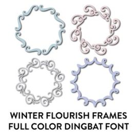 flourish winter frames full color dingbat font