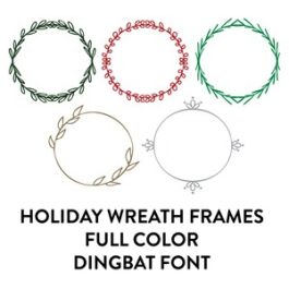 holiday foliage frames full color dingbat font