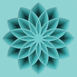 Teal cut paper pattern