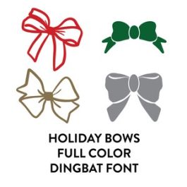 holiday bows full color dingbat font