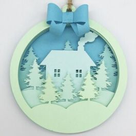 Winter House Layered Ornament