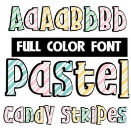 Pastel Candy Stripes Color Font
