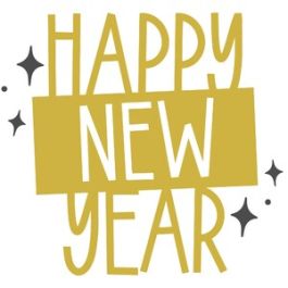 Simple Happy New Year Word Art