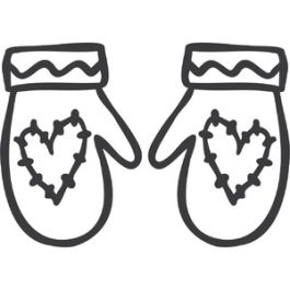 Stitched Heart Mittens