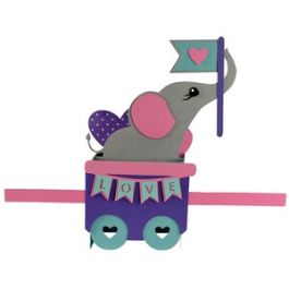 Valentine Elephant Train Car - Card in a Box