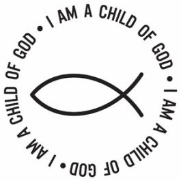 I Am A Child of God Christian Fish Word Circle