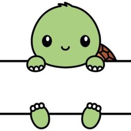 Split Turtle Name Frame|Silhouette Design Store