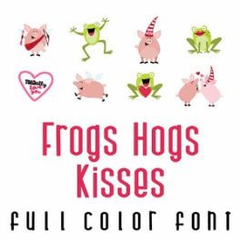 Frogs Hogs and Kisses Full Color Dingbats Font