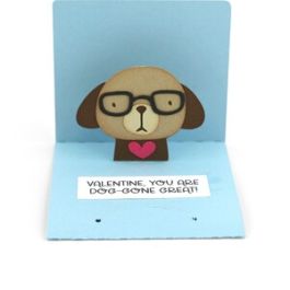3x3 Valentine Pop Up Card Dog