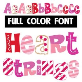 Heart Strings Color Font