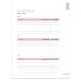 Current Projects Daily Tasks Planner Page
