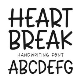 BFC Heart Break Cute Casual Handwriting Font