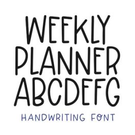 BFC Weekly Planner Cute Handwriting Goodnotes Font