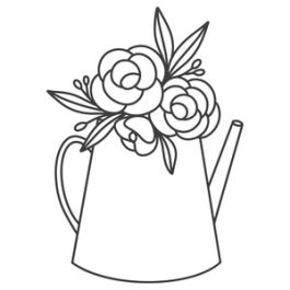 Spring Flowers in Watering Can