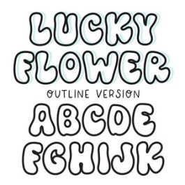 BFC Lucky Flower Outline Retro Font