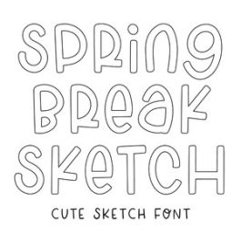 BFC Spring Break Outline Sketch Font