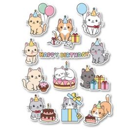 Birthday Cats Planner Stickers