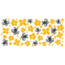bees and flowers pattern
