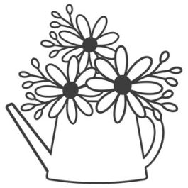 Simple Flowers in Watering Can