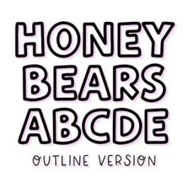 BFC Honey Bears Outline Cute Kids Font