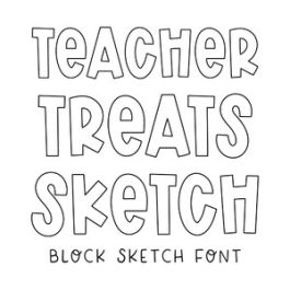 BFC Teacher Treats Block Sketch Font