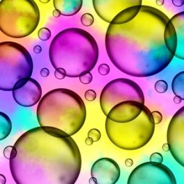 Dark Neon Rainbow Ombre Bubbles Background Pattern