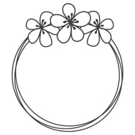 Tropical Flower Circle Name Frame