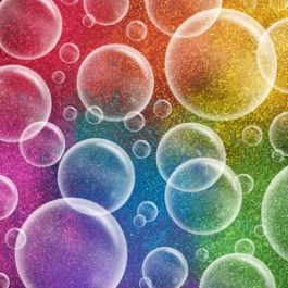 Rainbow Glitter Bubbles Background Pattern