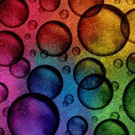 Dark Rainbow Ombre Glitter Bubbles Background Pattern