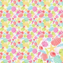 Colourful Sea Shells Printable Pattern Background