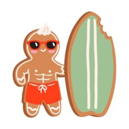Surfer Gingerbread Man