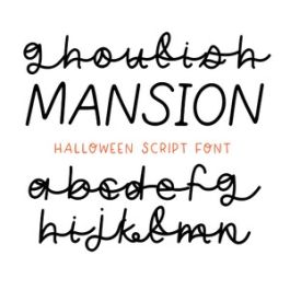 BFC Ghoulish Mansion Halloween Script Handwriting F